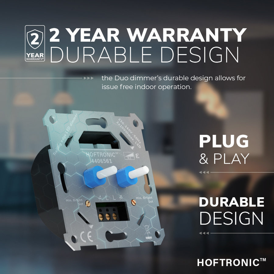 LED Doppel Dimmer Phasenabschnitt 2x100W Maximum