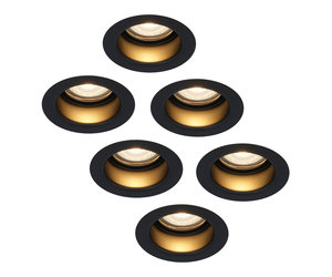 6x Mari LED-Downlight - Warmweiß - Innen- und Außenbereich - Schwarz