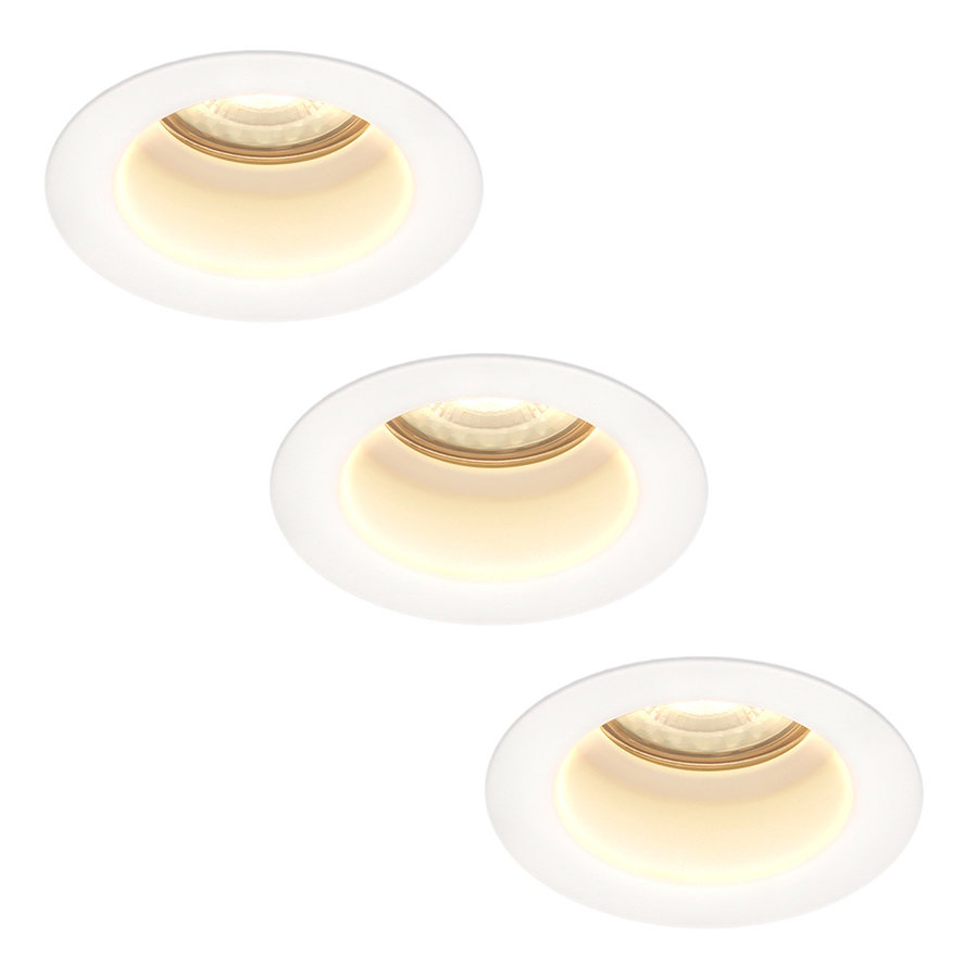 3x Mari LED downlight - Warm white - LED module - Outdoors - White