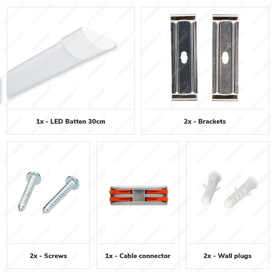 LED Batten 30 cm 10W 6400K 1200lm Samsung 5 jaar garantie