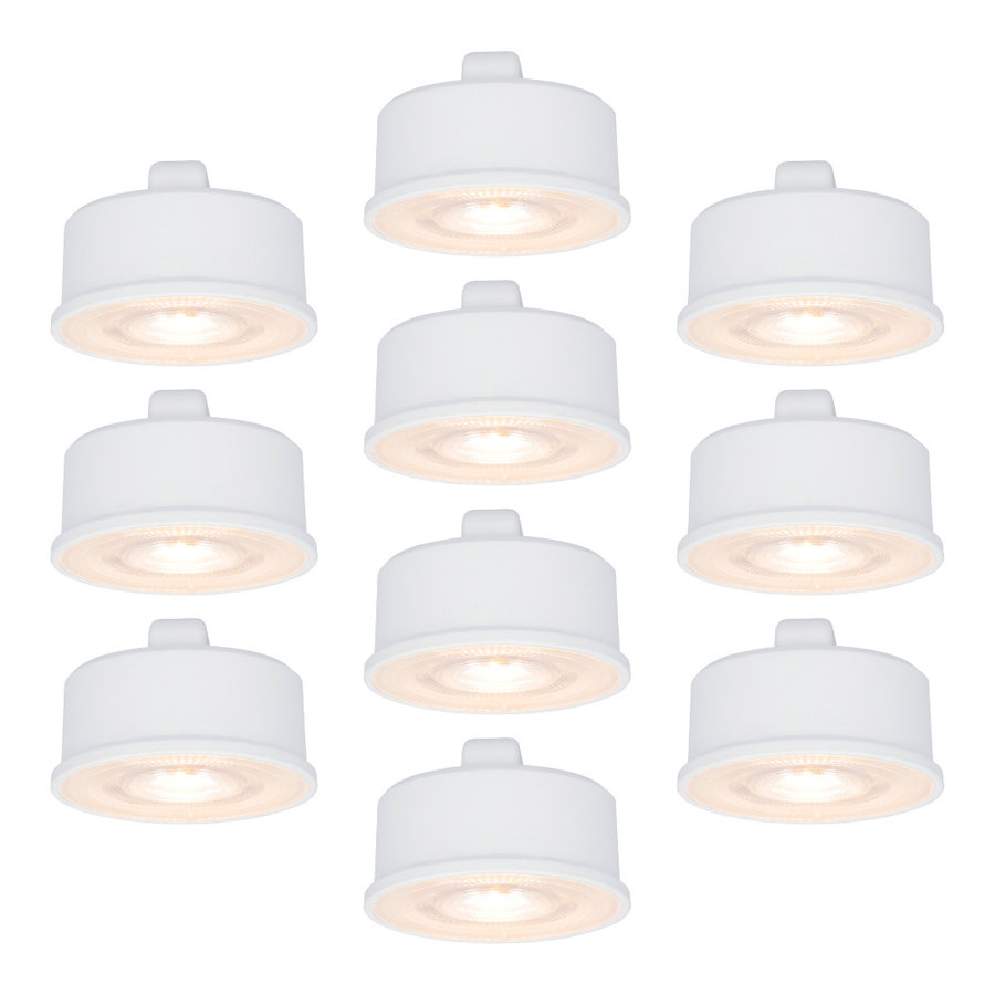 10x Dimmable LED module - Replaces GU10 - 2700K - 3.8W - Ultra thin