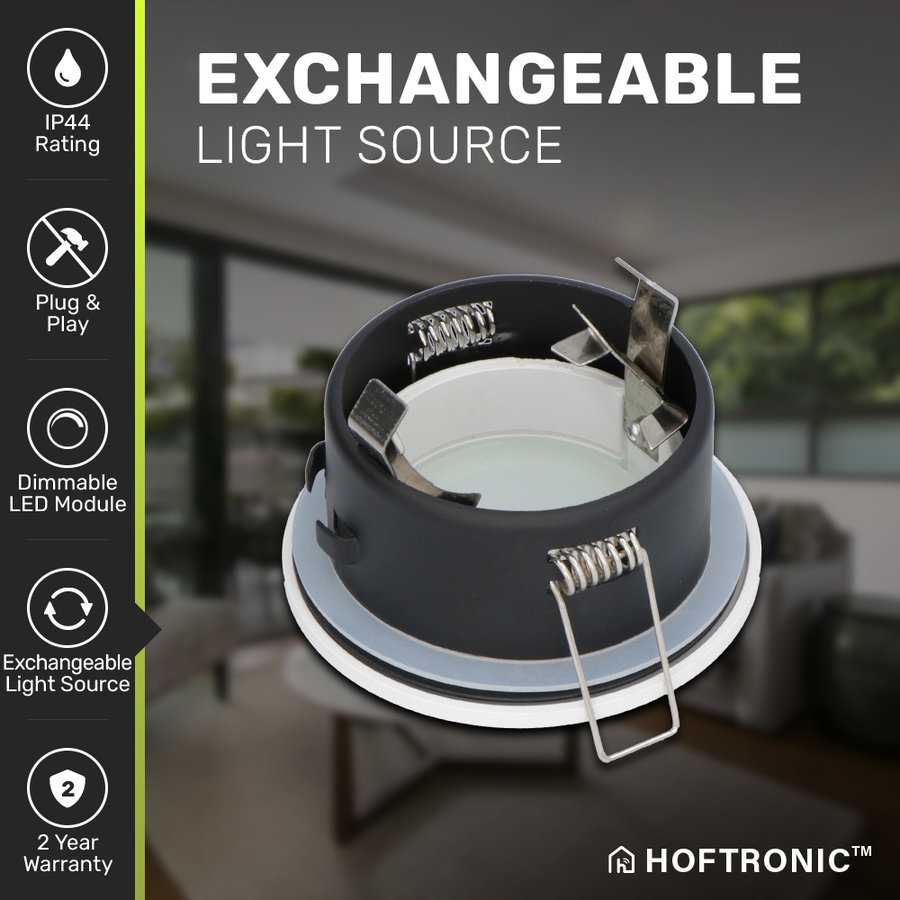 6x Barcelona LED inbouwspots - 6000K - LED module - IP44 - Wit