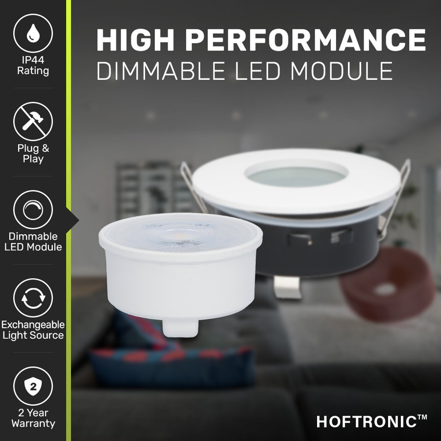 3x Barcelona LED spotlights - 2700K - LED Module - IP44 - White