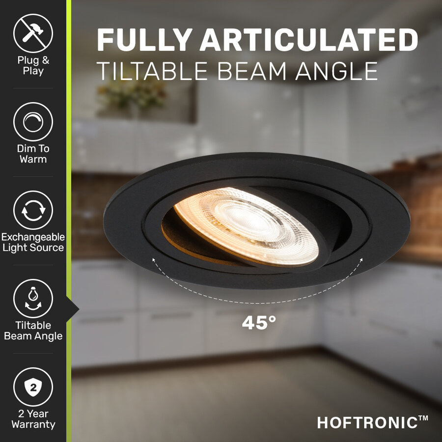 3x Miro LED inbouwspot - Dim to warm - LED module - Zwart