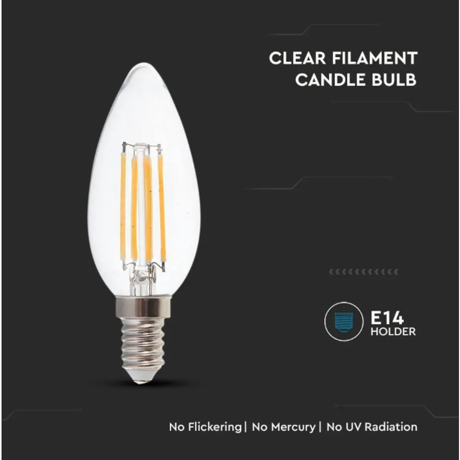 E14 LED Filament Lamp - 4 Watt - 400 Lumen - 3000K - E14 fitting