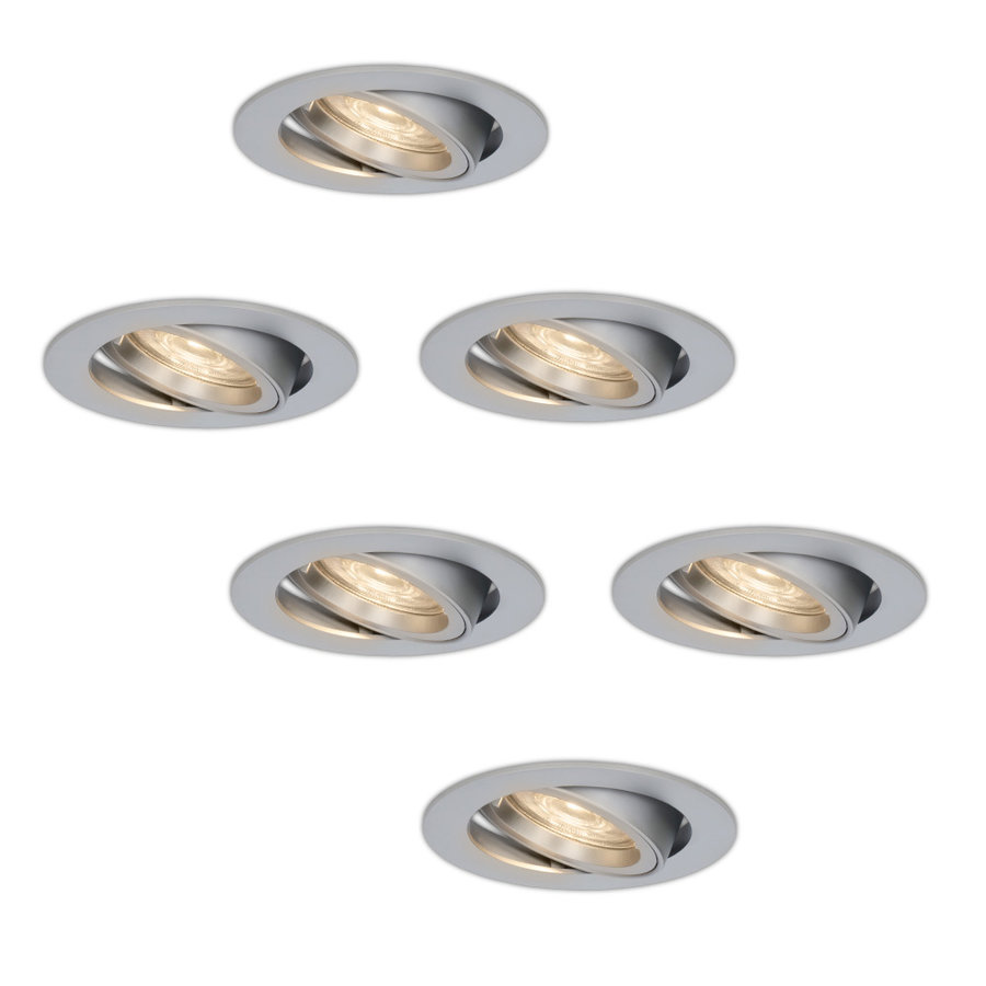 Set of 6 dimmable LED downlights Jose 5 Watt 4000K spot tiltable