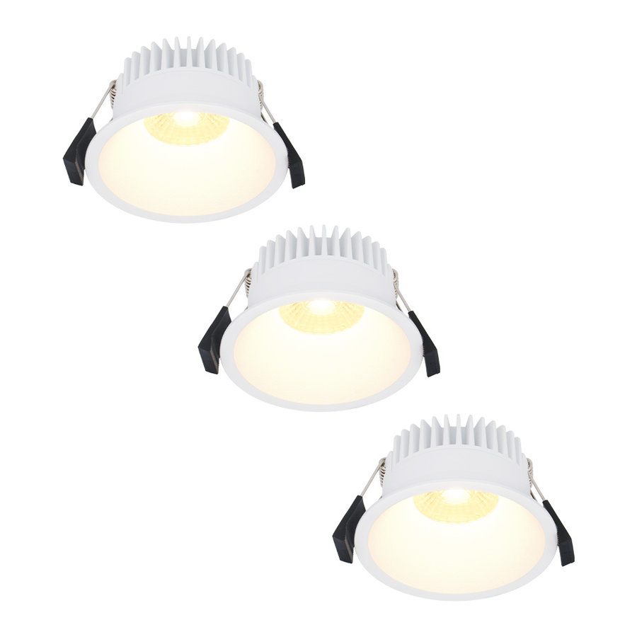 3x Finn dimbare LED inbouwspot wit - 2700K Warm wit - Spatwaterdicht