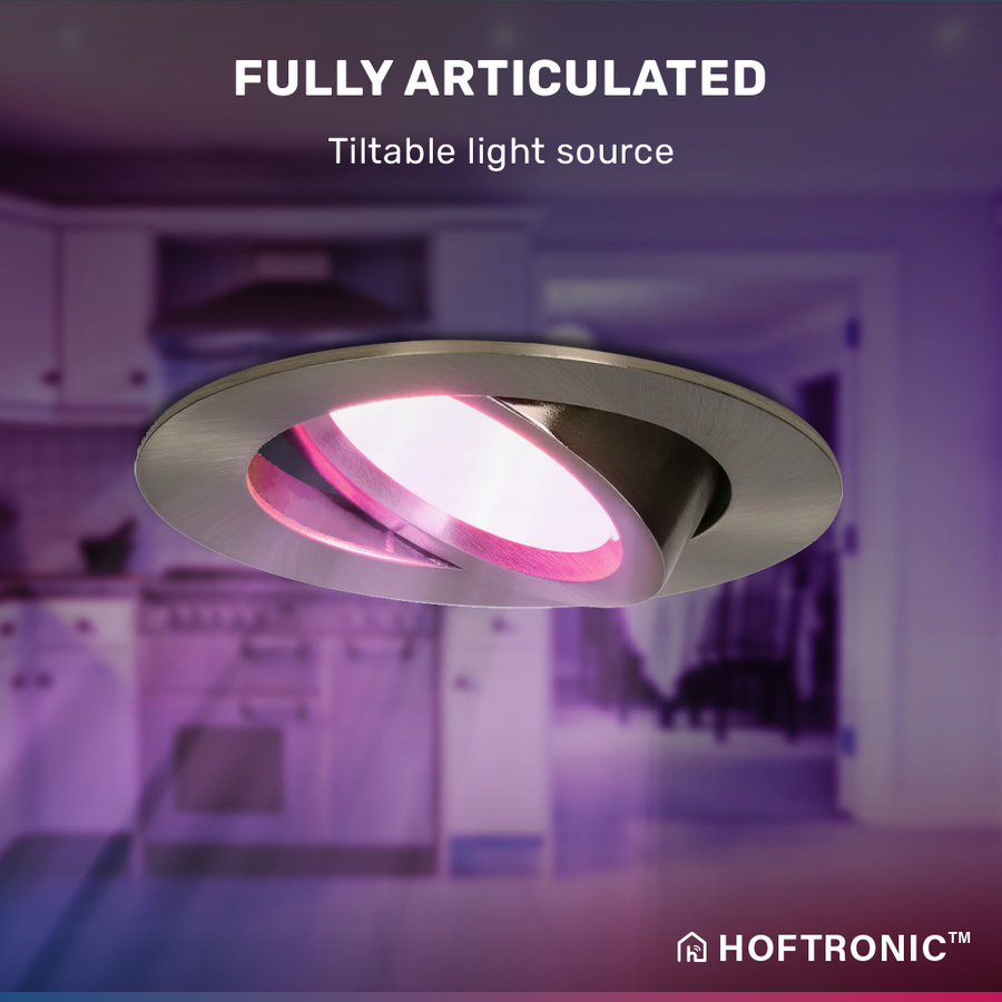 3x Smart LED downlights - Stainless steel - WiFi & Bluetooth - RGBWW