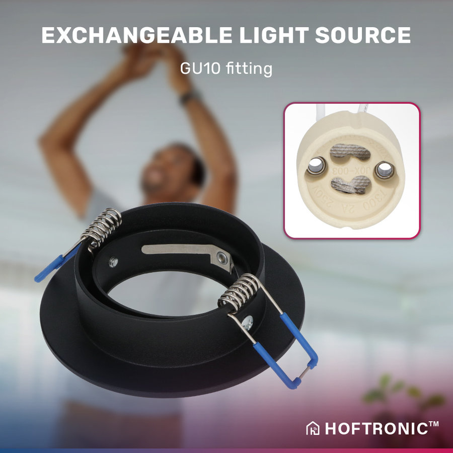 Miro smart LED recessed spotlight - RGBWW - WiFi and Bluetooth - Black