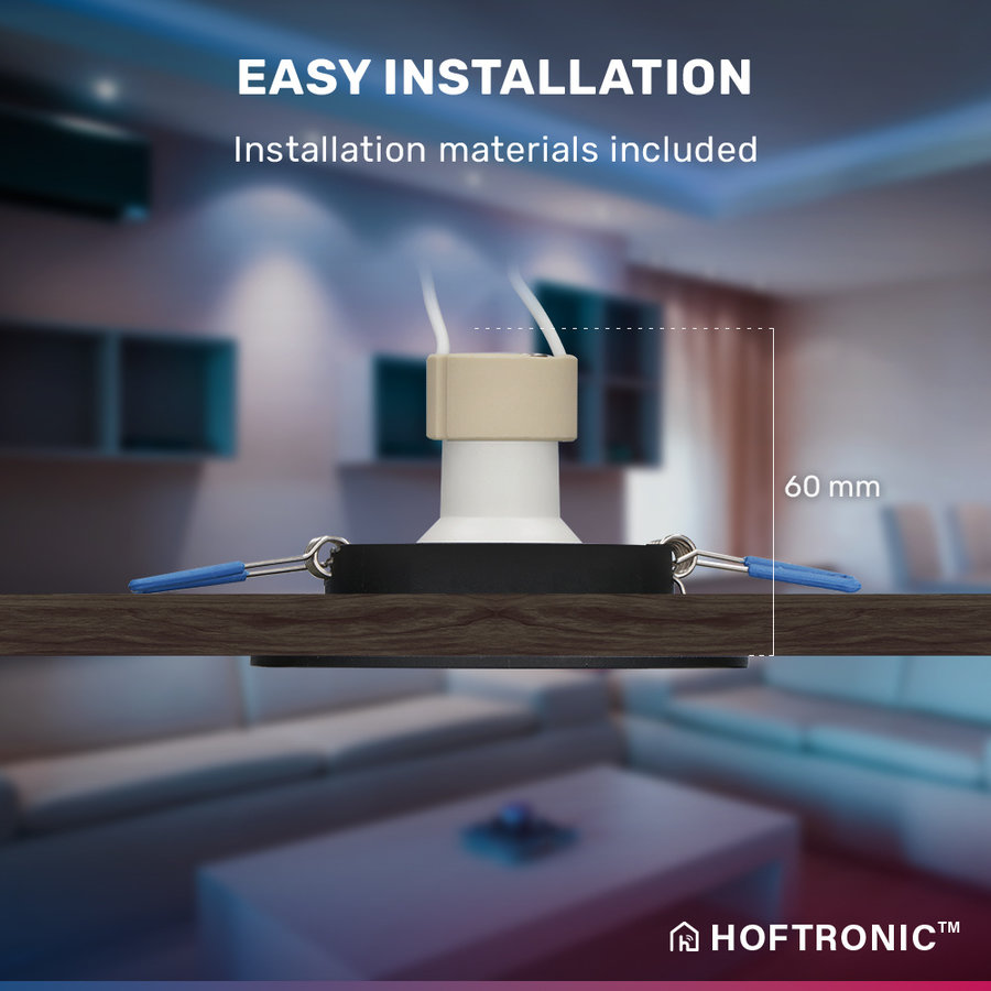 Miro smart LED recessed spotlight - RGBWW - WiFi and Bluetooth - Black