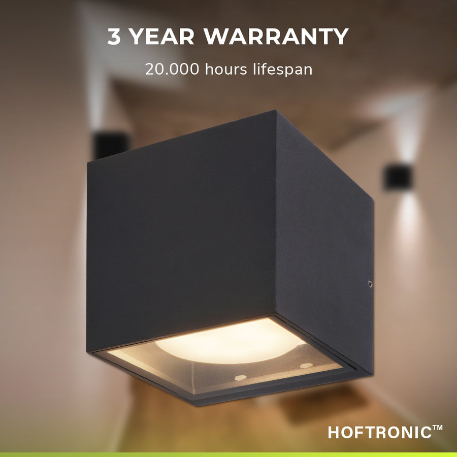 Cuba LED Wall Light - Incl. 2 GX53 spots - IP65 - Black