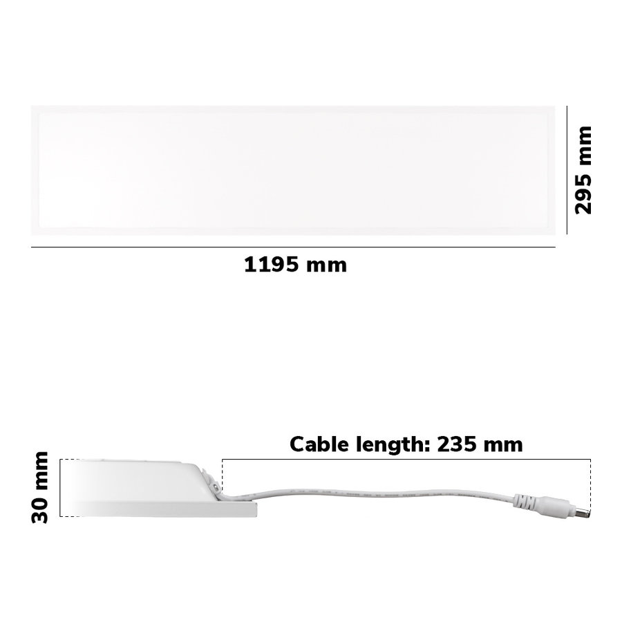 6x LED Panel - 30x120 cm - 21 Watt - 3780lm 180lm/W High Lumen - 4000K