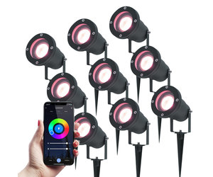 Smart LED Spotlight - RGBWW light colour - Tiltable - IP44 - Aluminium