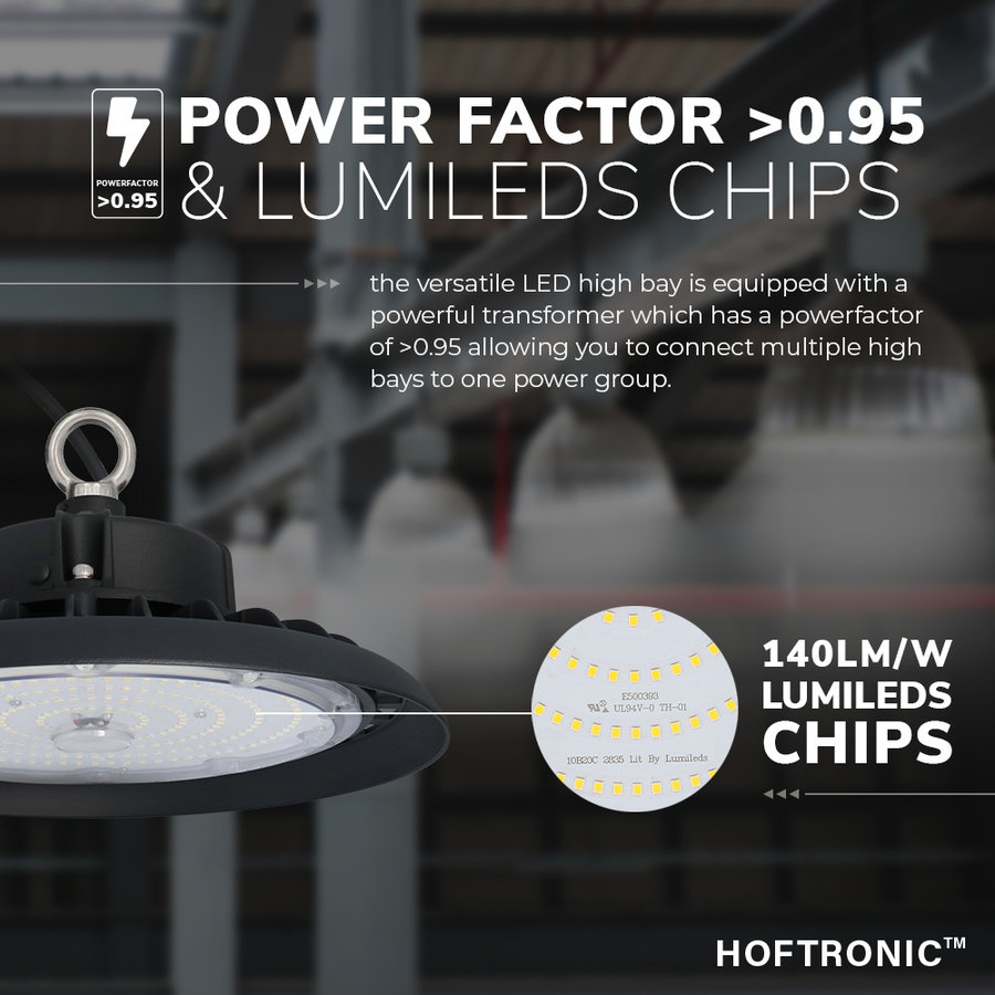 LED High bay 150W 6000K IP65 140lm/W Powered by Hoftronic