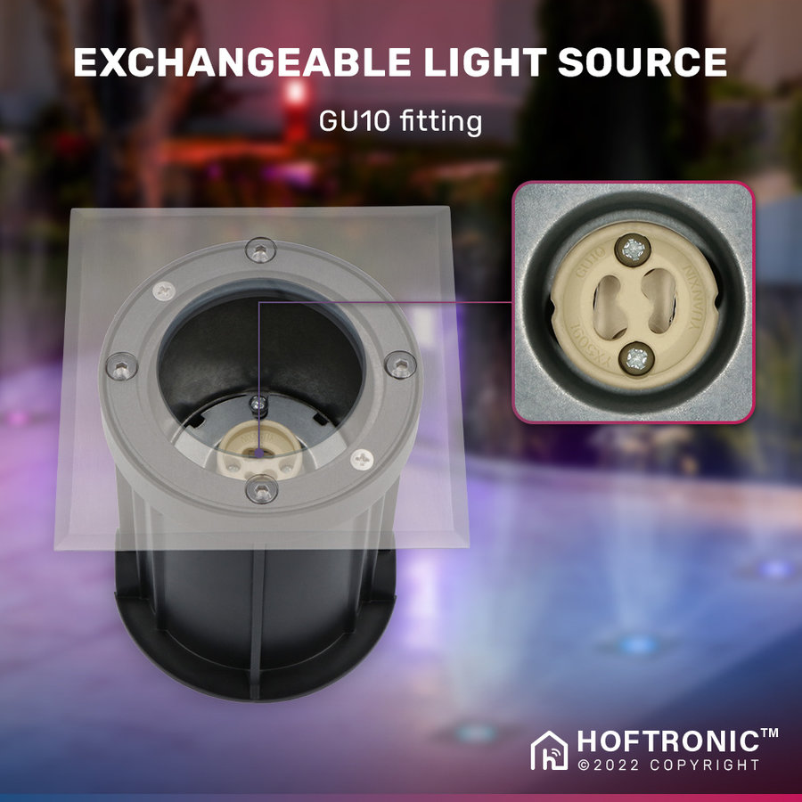 6x LED ground lights - WiFi & Bluetooth - SS - Square - IP67 - Ramsay