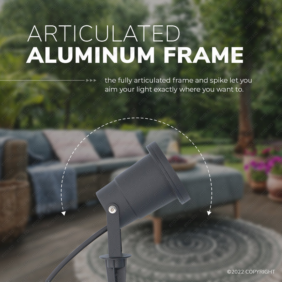 LED Spotlight - 6000K Daylight white - Tiltable - IP44 - Aluminium