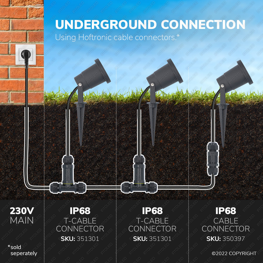 LED Spotlight - 6000K Daylight white - Tiltable - IP44 - Aluminium