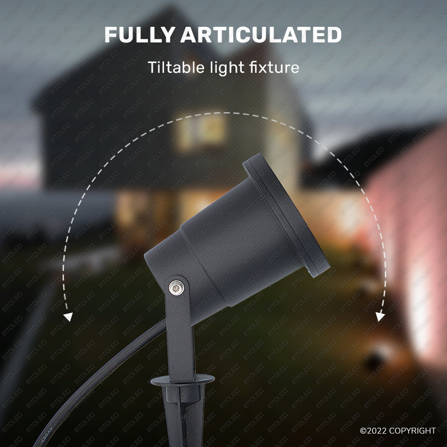 Smart LED Spotlight - RGBWW light colour - Tiltable - IP44 - Aluminium