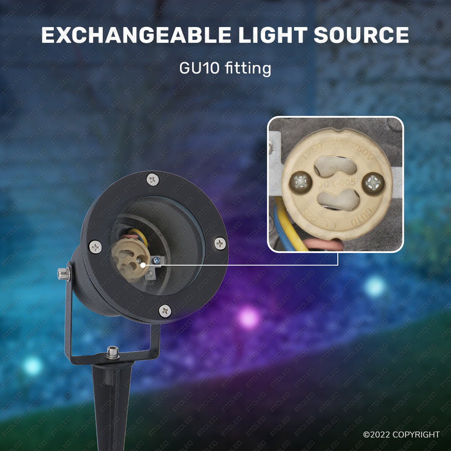 Smart LED Spotlight - RGBWW light colour - Tiltable - IP44 - Aluminium