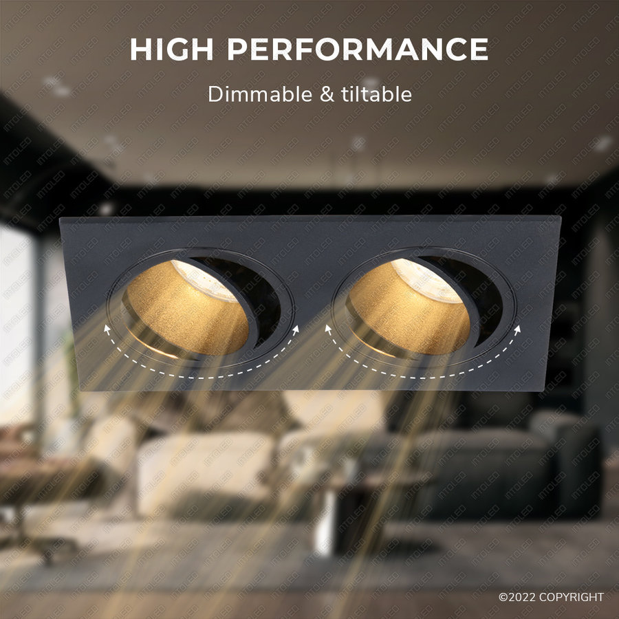 Mallorca double LED downlight - Tiltable - 2700K Warm white - GU10