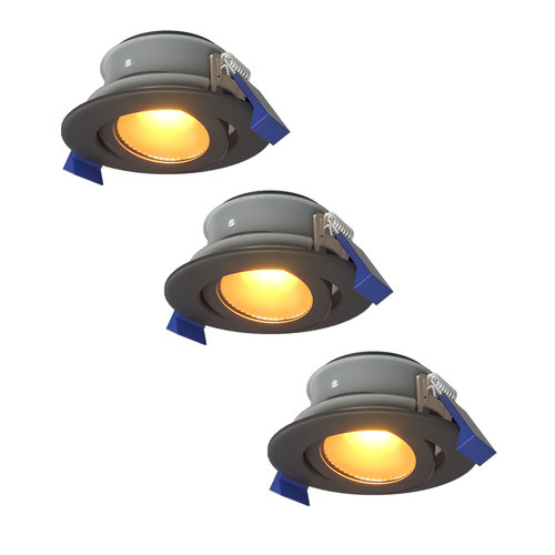 Lima LED inbouwspot - Kantelbaar - IP65 - Warm wit - Zwart