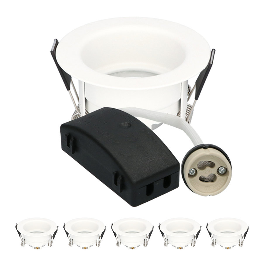 Set 6 Rio LED recessed downlights - Spot fixture - GU10 socket - IP65