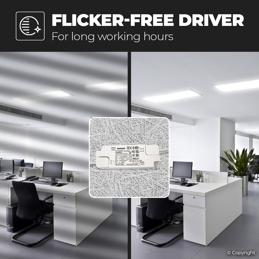 LED-Panel mit Philips-Treiber - 120x30 cm - 36 Watt - 4320lm (120lm/W)