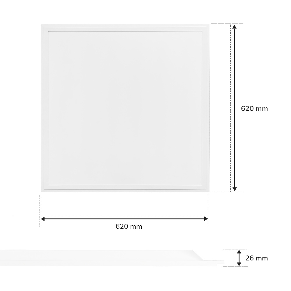LED Paneel - Dimbaar - 62x62 cm - 36 Watt - 4320lm (120lm/W) - 4000K