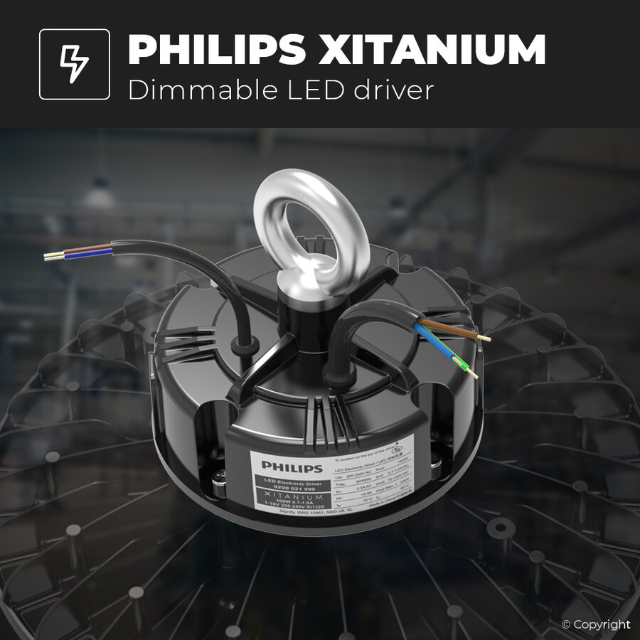 LED High bay 150W 6000K IP65 160lm/W Incl. Philips Driver