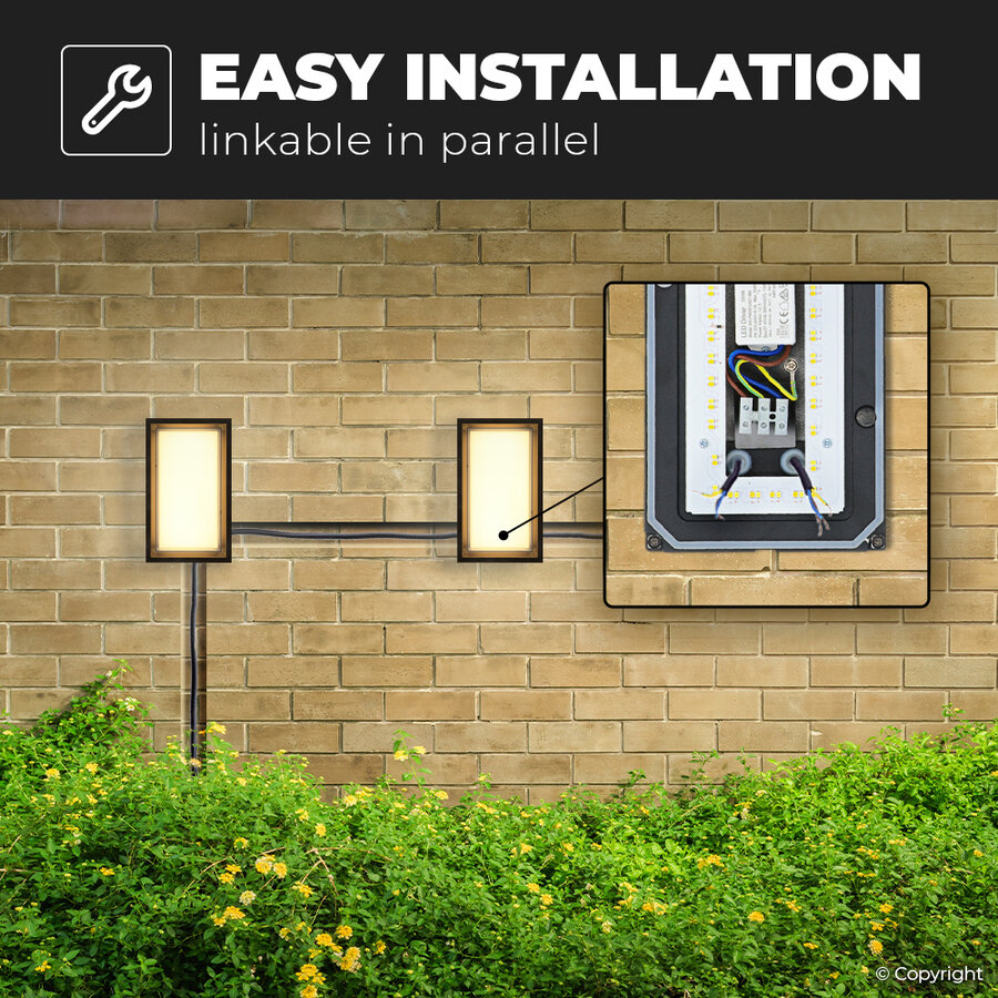 Brandon LED wandlamp - 3000K - 12 watt - IP54 - Zwart