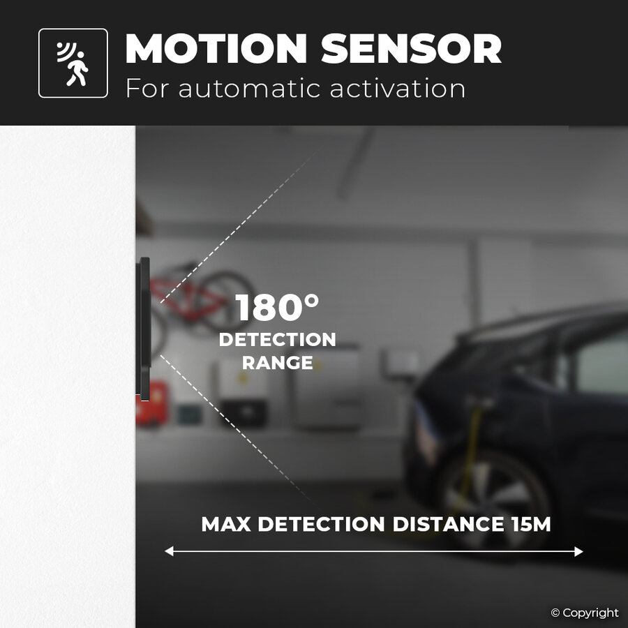 Microwave motion sensor 15 meter Maximum 300 Watt built-in black