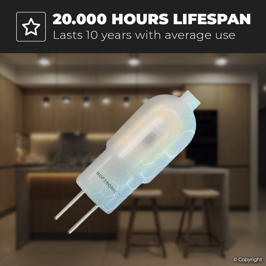 10x G4 LED Bulb - 1.5W 140lm - 6500K - 12V - Replaces 13 watts