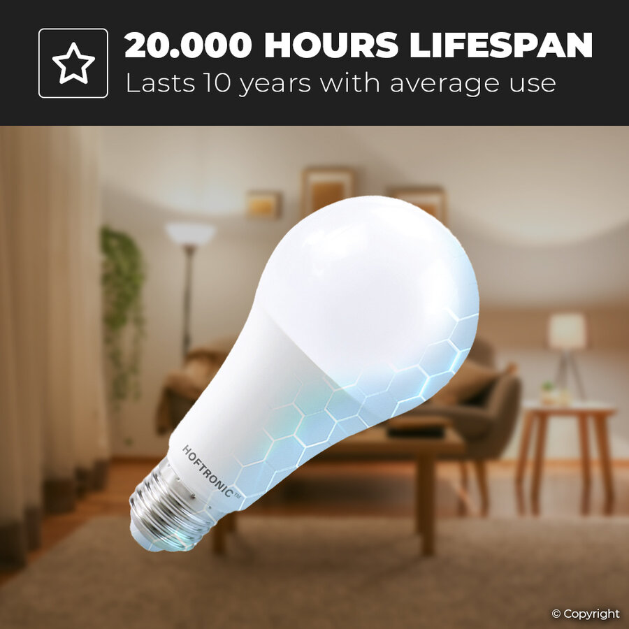 E27 LED bulb - 15W 1521lm - 6500K - Replaces 100 watts