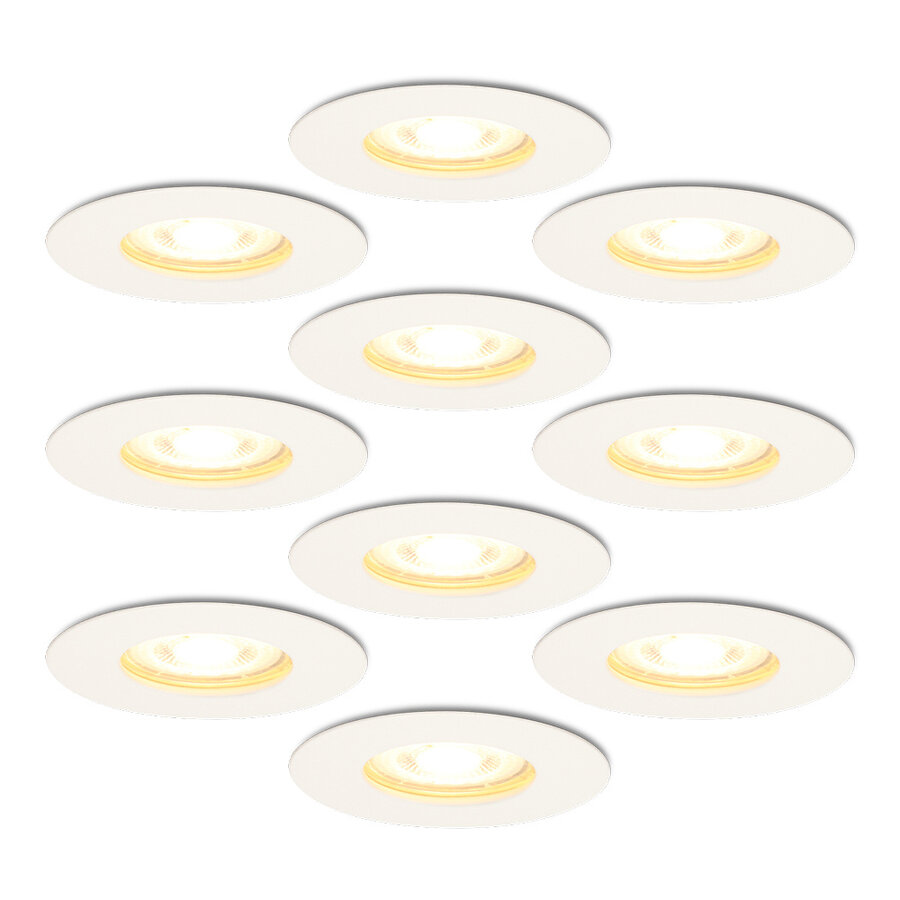 Set van 10 dimbare LED inbouwspots wit GU10 5 Watt IP65