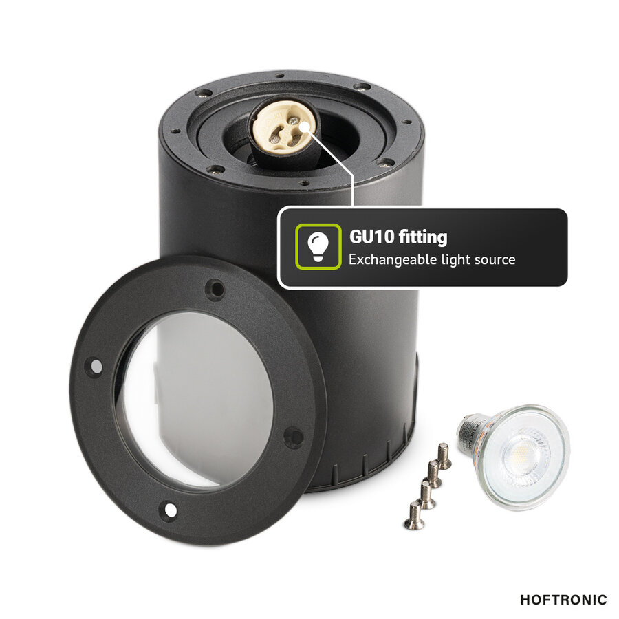 Lilly dimmable LED ground light round stainless steel excl. GU10 light