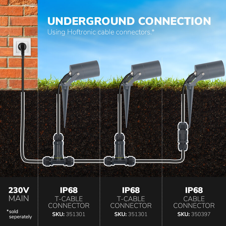 3x Spikey LED Gardenspike light 5 Watt 4000K Anthracite IP65