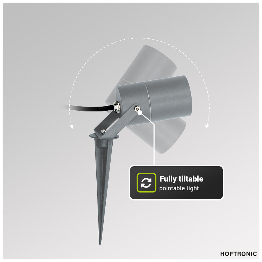 Spikey LED Prikspot 5 Watt 4000K Antraciet IP65 waterdicht