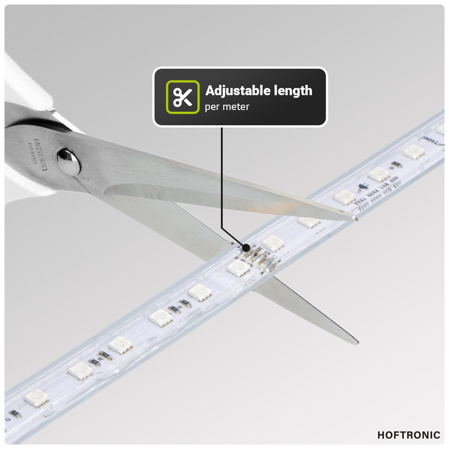 Dimbare LED Strip - 50m - RGB - 60 LEDs/m - IP65 - Plug & Play