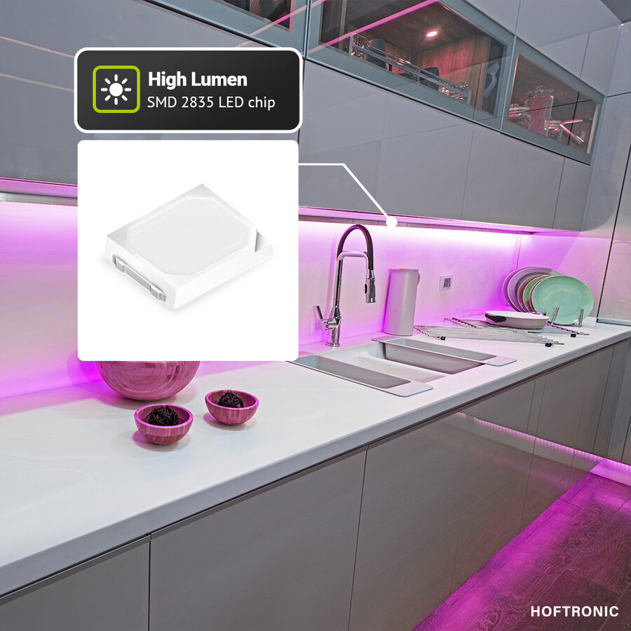 Dimmable LED Strip - 50m - RGB - 60 LEDs/m - IP65 - Plug & Play