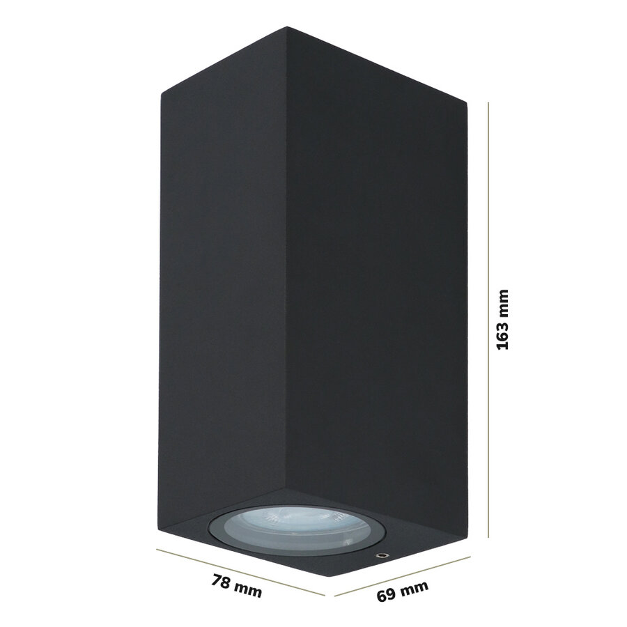 4-Pack Dimmable LED wall-mounted lamp Selma - Black - IP65 - GU10