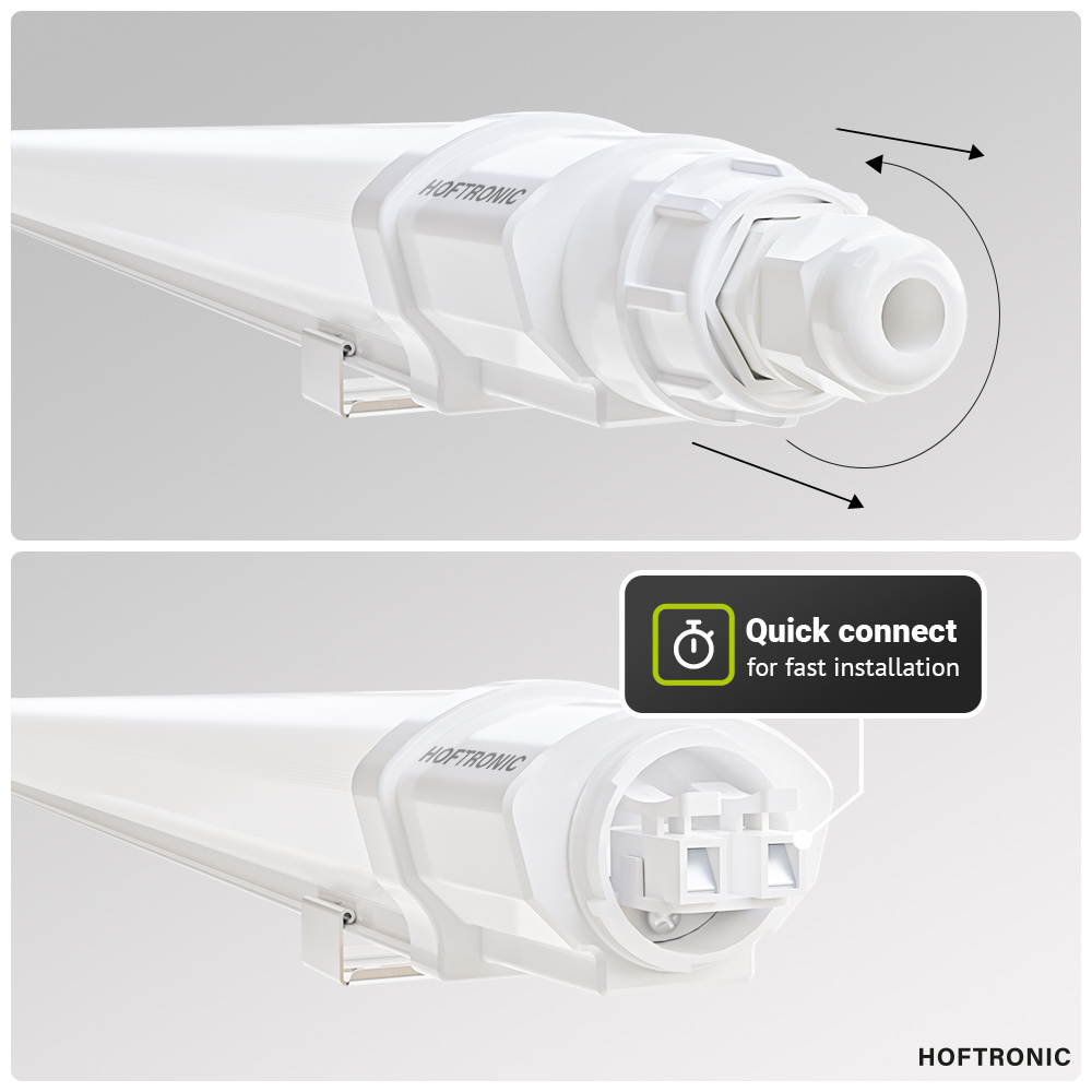 16-Pack Q-Series LED TL Fixture 150cm - IP65 - 6500K - Linkable