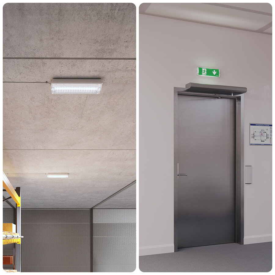 Salus - Noodverlichting met vluchtwegaanduiding - met noodbatterij