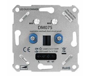 LED Duo dimmer trailing edge 2x75W maximum