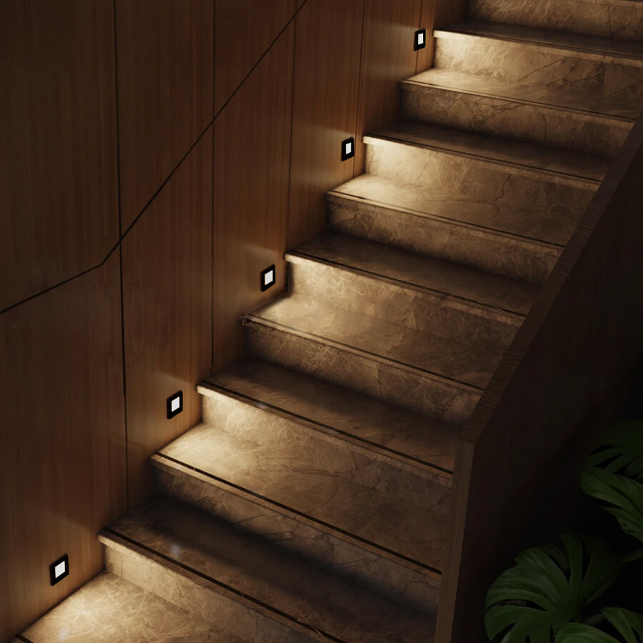 Dillon LED Recessed Wall Light Black - 3W 340lm - 3000K – IP54