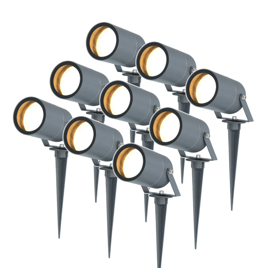 9x Spikey dimmable LED spike - excl. GU10 - IP65 - Anthracite