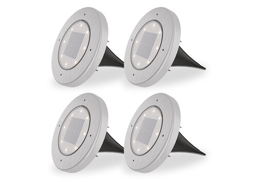 Ellis 4x Solar grondspots - 8 LEDs - 3000K - IP65 - Zwart