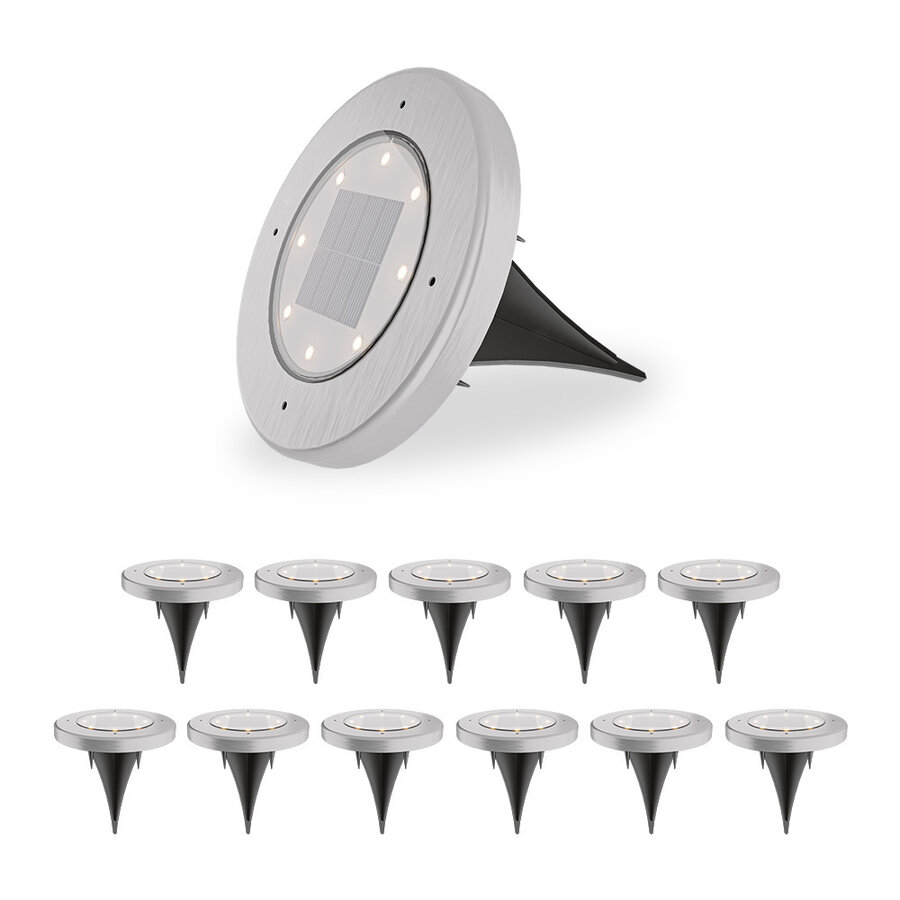 Ellis 12x solar in-ground spotlight - IP65 waterproof