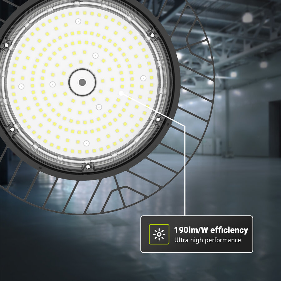 Oberon LED High Bay 200W 6500K 190lm/W 1-10V Dimmable Sosen Driver