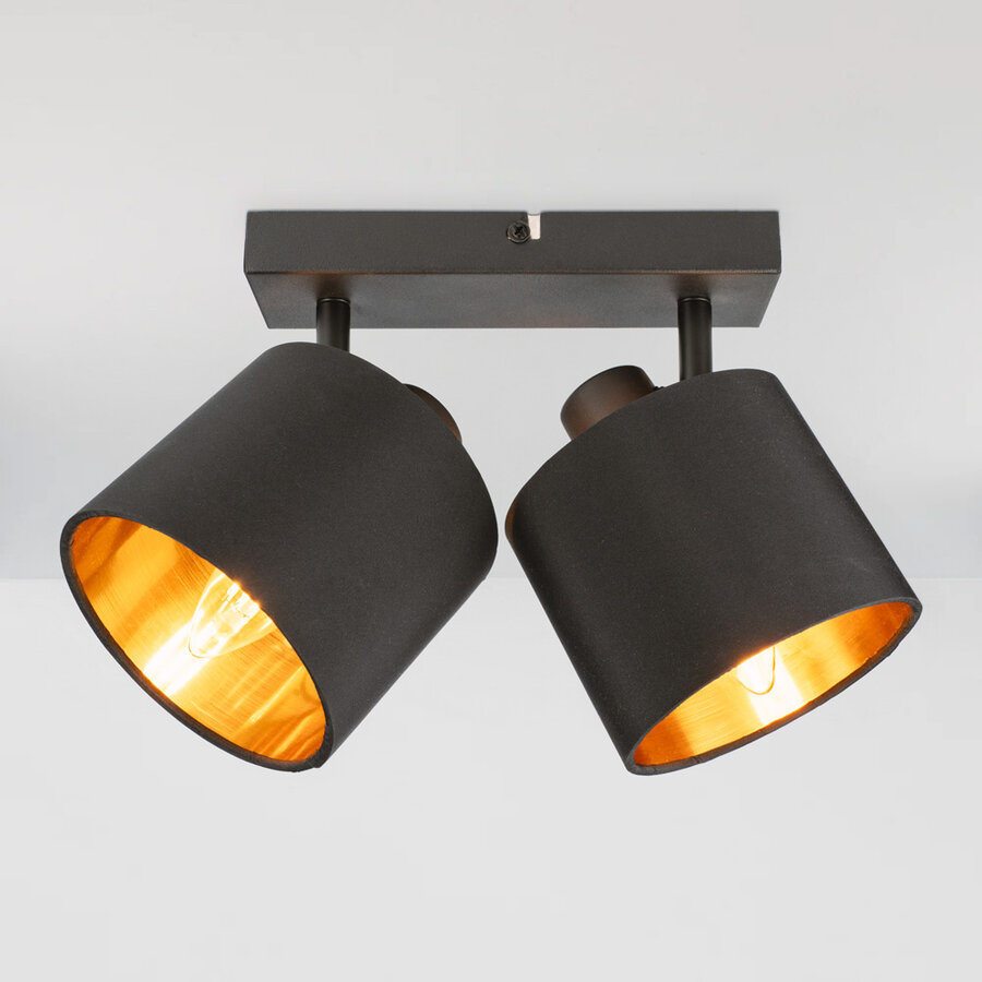 Jimmy LED Ceiling spotlight - Fabric shade - 2 spots - Tiltable - E14