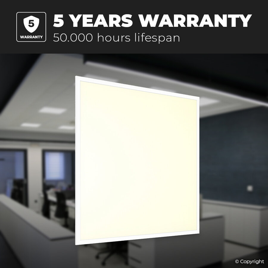 Dimmable LED Panel 60x60 cm 36 Watt 4860lm 4000K 5 year warranty